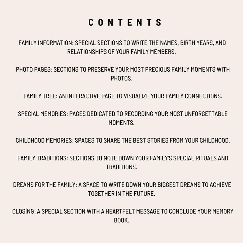 Our Family Memory Book Printable Family Journal Family Keepsake Book ...