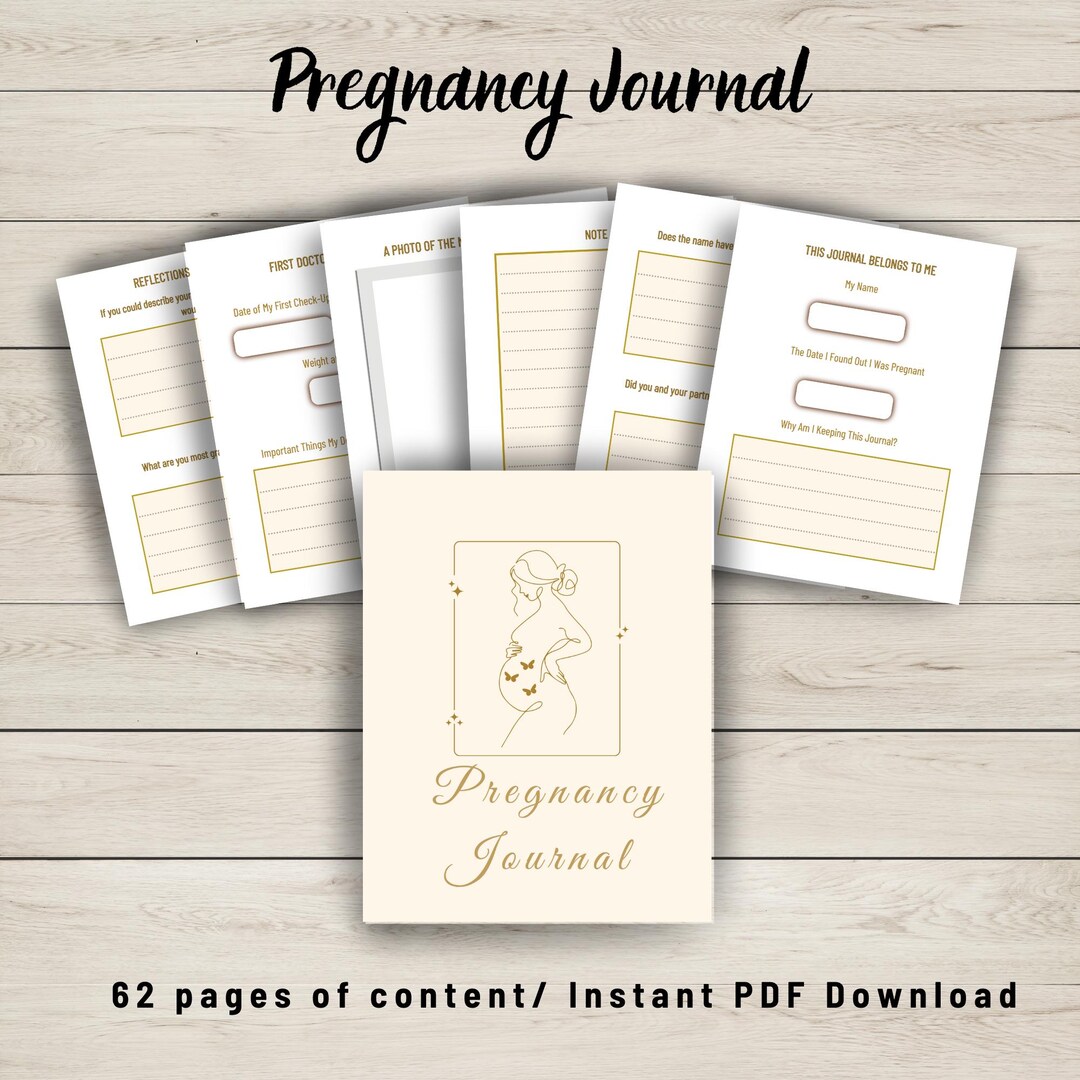 Printable Pregnancy Journal | Digital Baby Bump Book | Editable ...