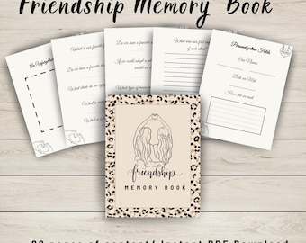 Friendship Memory Book, Best Friend Journal, Personalized Friendship ...