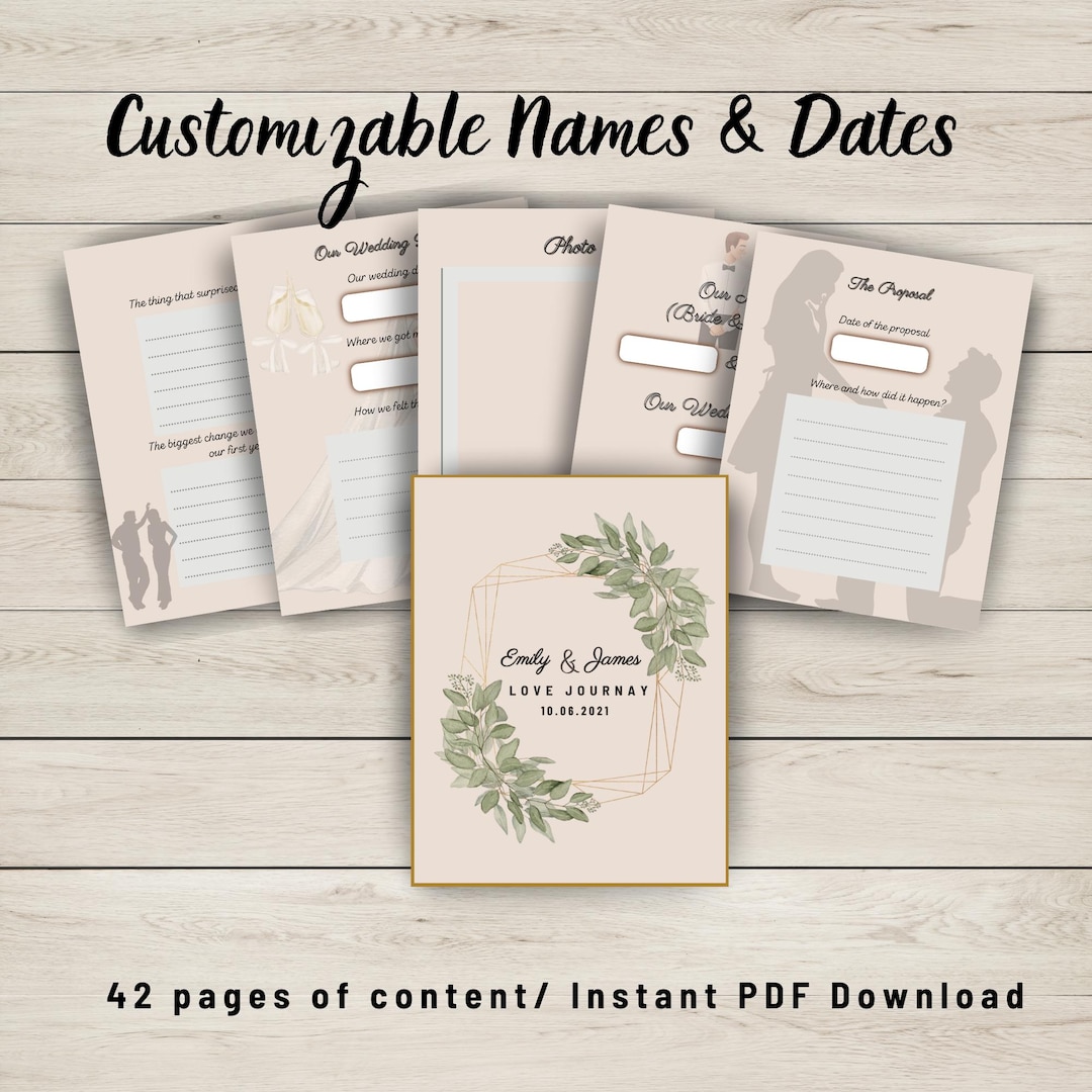 Custom Couples Journal | Our Love Story Book | Printable Anniversary ...
