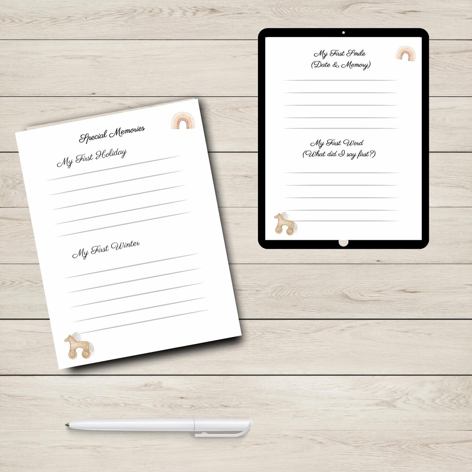Newborn Baby Memory Book – Printable Keepsake Journal for First Year ...