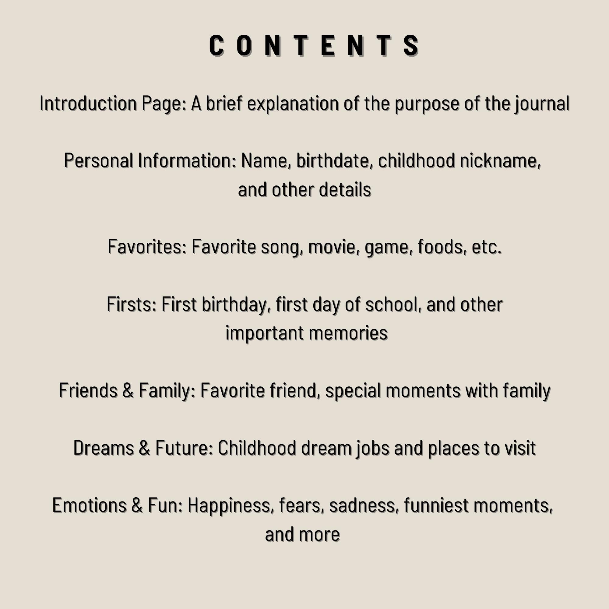 Adult Childhood Memory Book | Personalized Journal for Nostalgic ...