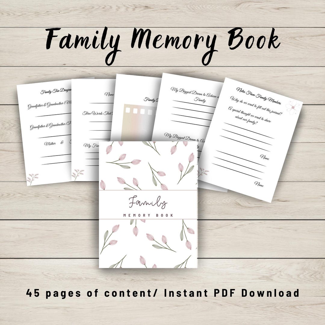 My Family Story Printable Heritage Journal,family Tree Keepsake ...