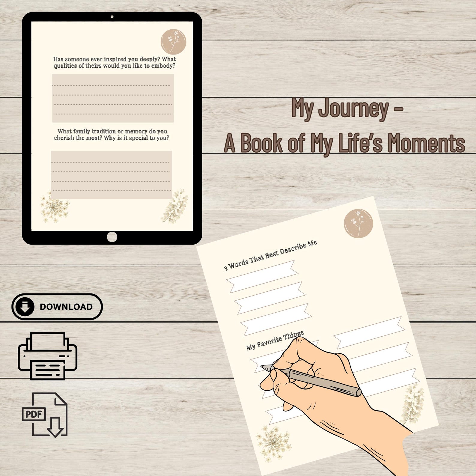 My Life Story Journal, Printable Memory Journal, Legacy-building Diary ...