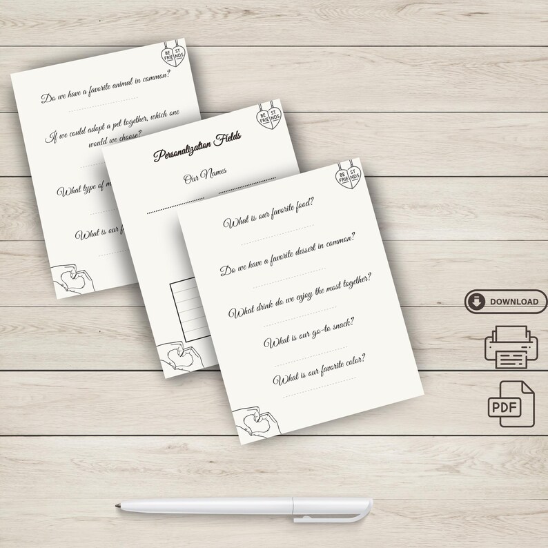 Friendship Memory Book, Best Friend Journal, Personalized Friendship ...