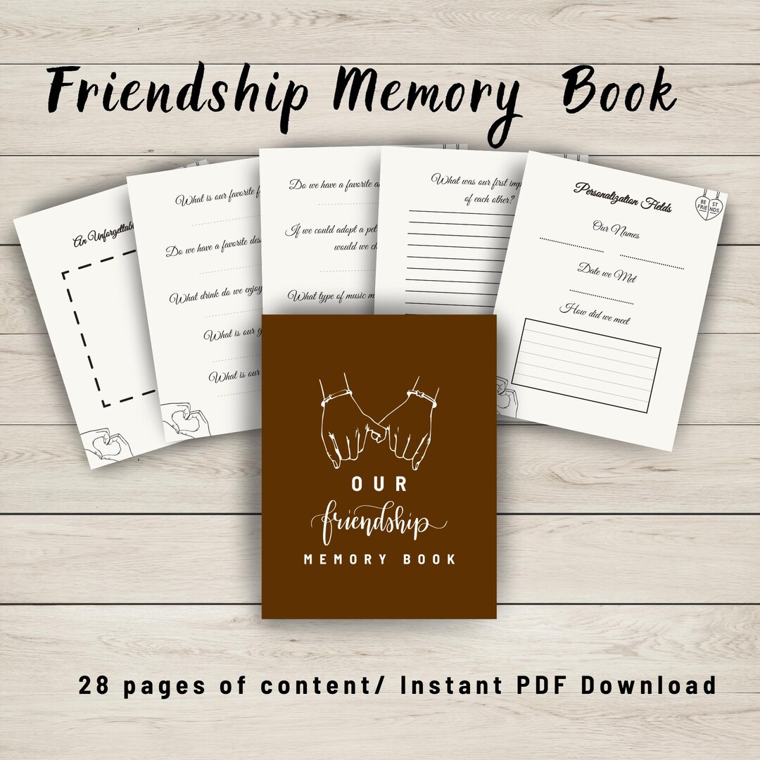 Friendship Memory Book, Best Friend Journal, Personalized Friendship ...