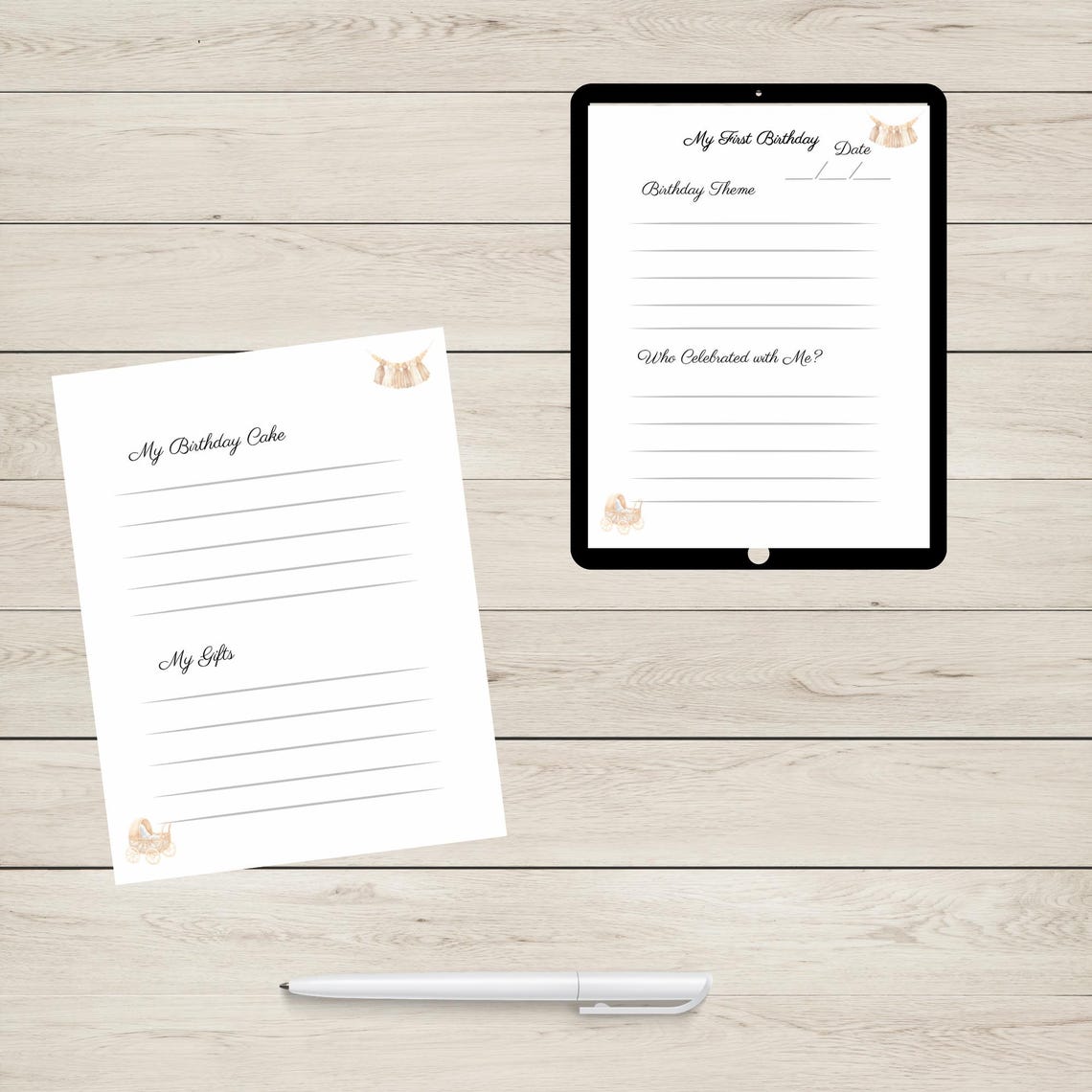 Newborn Baby Memory Book – Printable Keepsake Journal for First Year ...