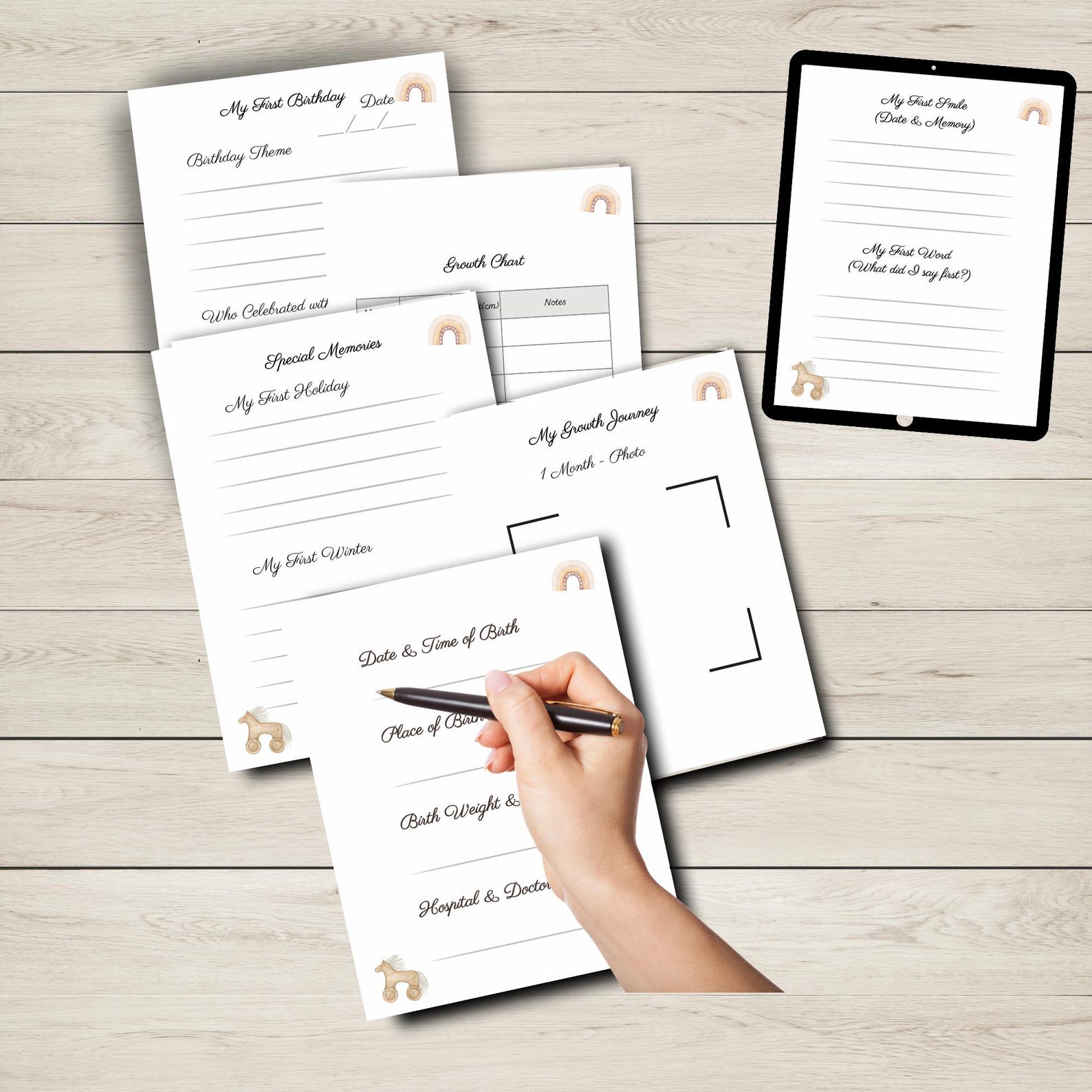 Newborn Baby Memory Book – Printable Keepsake Journal for First Year ...