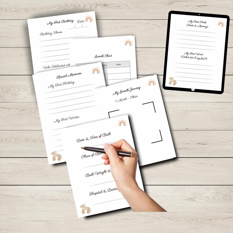 Newborn Baby Memory Book – Printable Keepsake Journal for First Year ...
