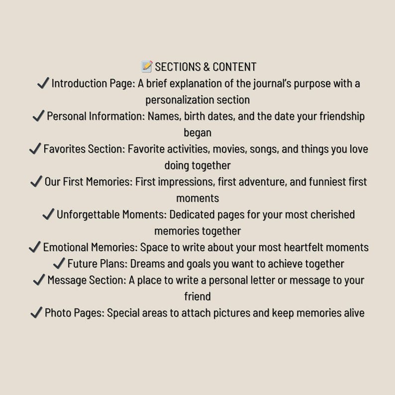 Friendship Memory Book, Best Friend Journal, Personalized Friendship ...