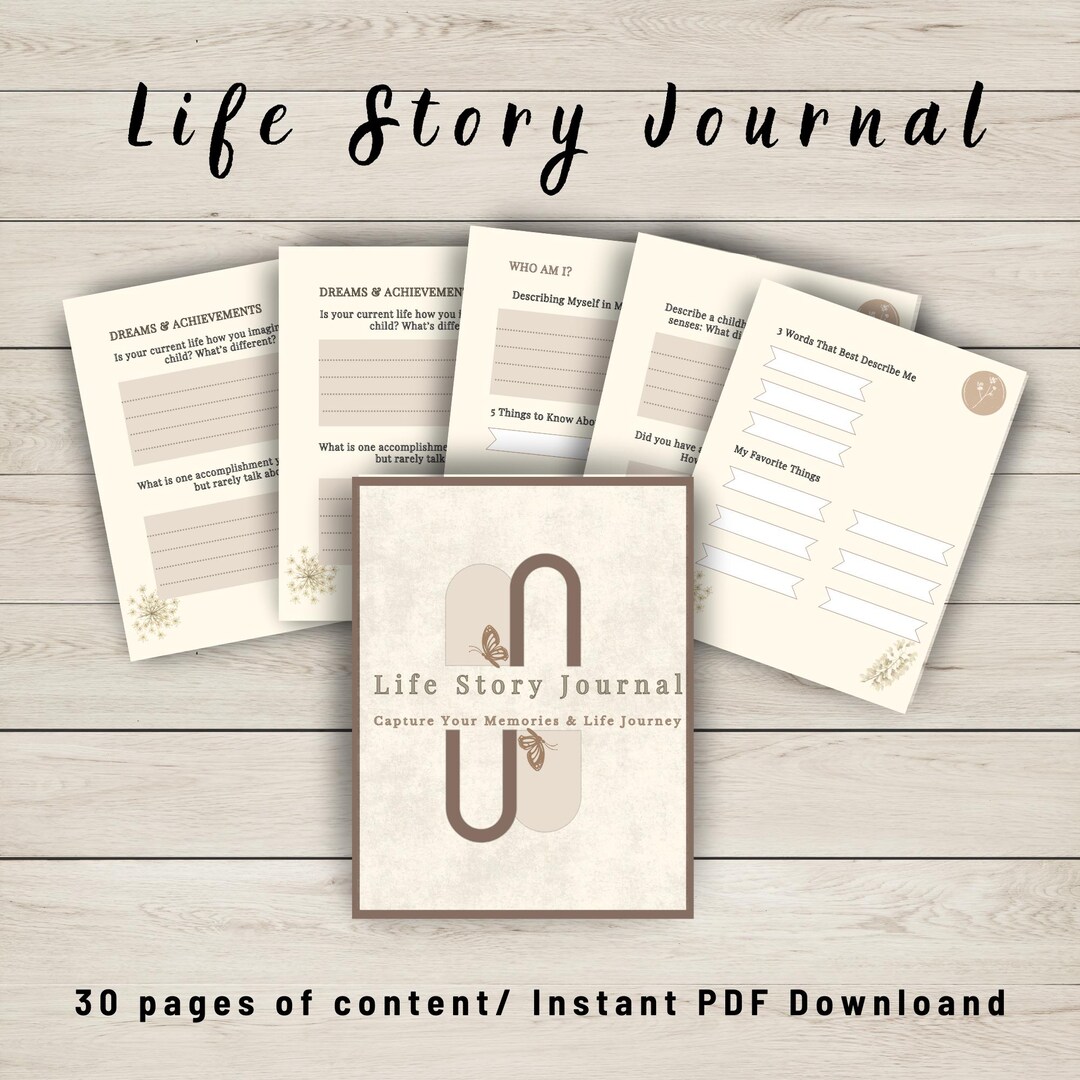 My Life Story Journal, Printable Memory Journal, Legacy-building Diary ...
