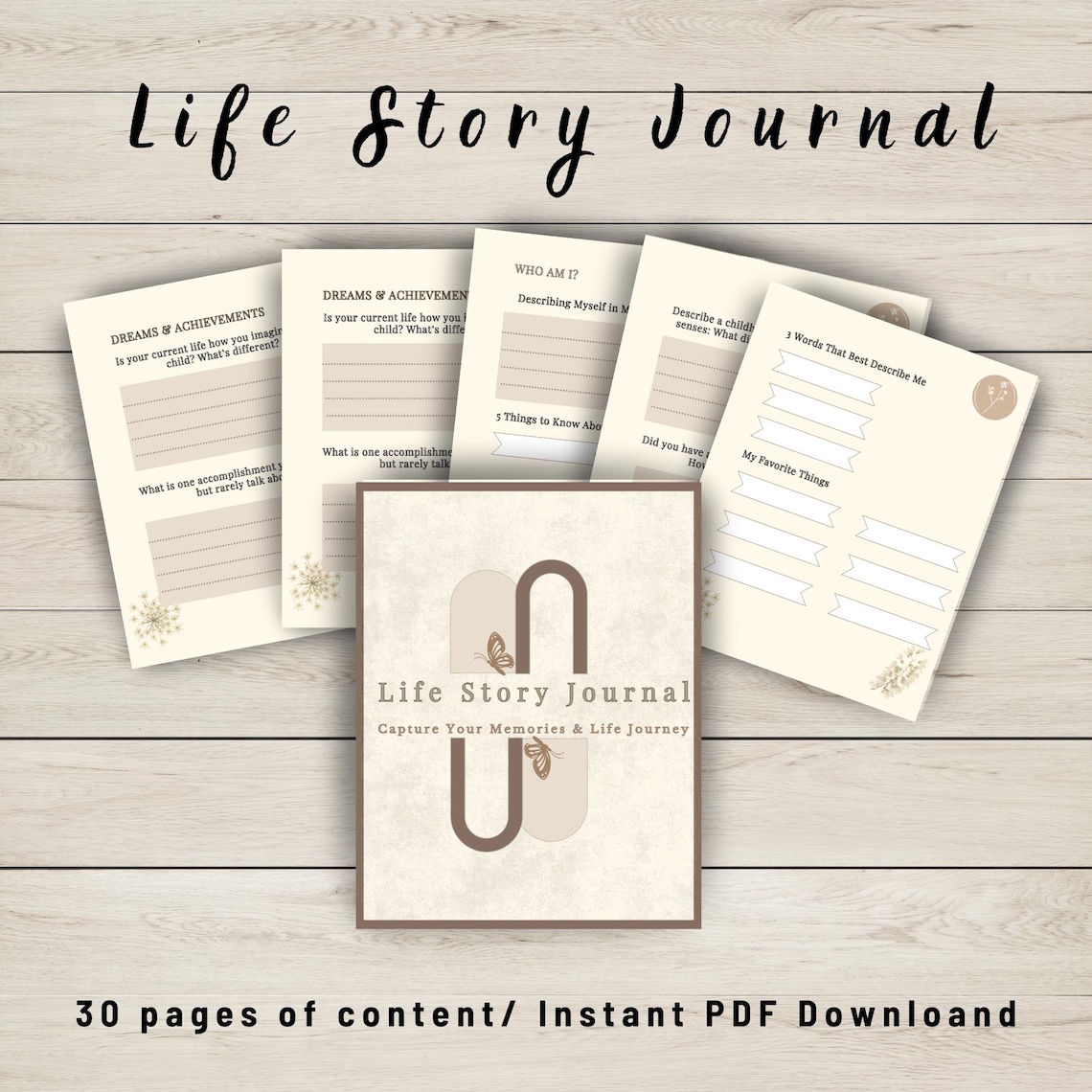My Life Story Journal, Printable Memory Journal, Legacy-building Diary ...
