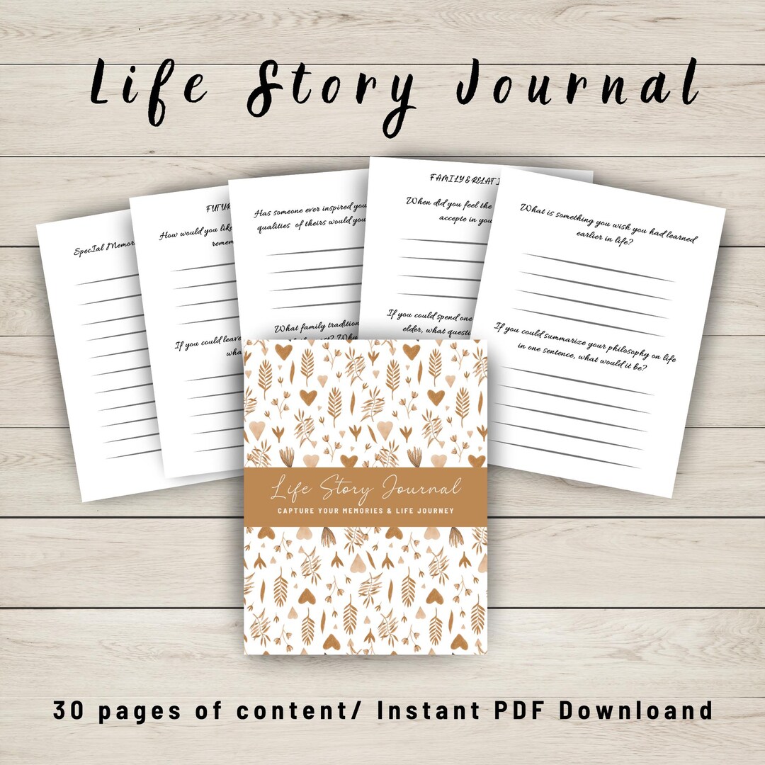 My Life Story Journal, Printable Memory Journal, Legacy-building Diary ...