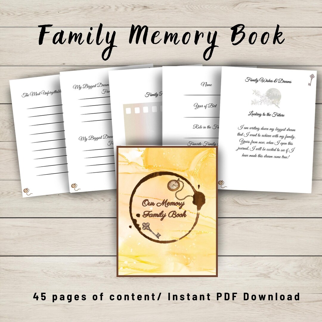 Our Family Memory Book Printable Family Journal Family Keepsake Book ...