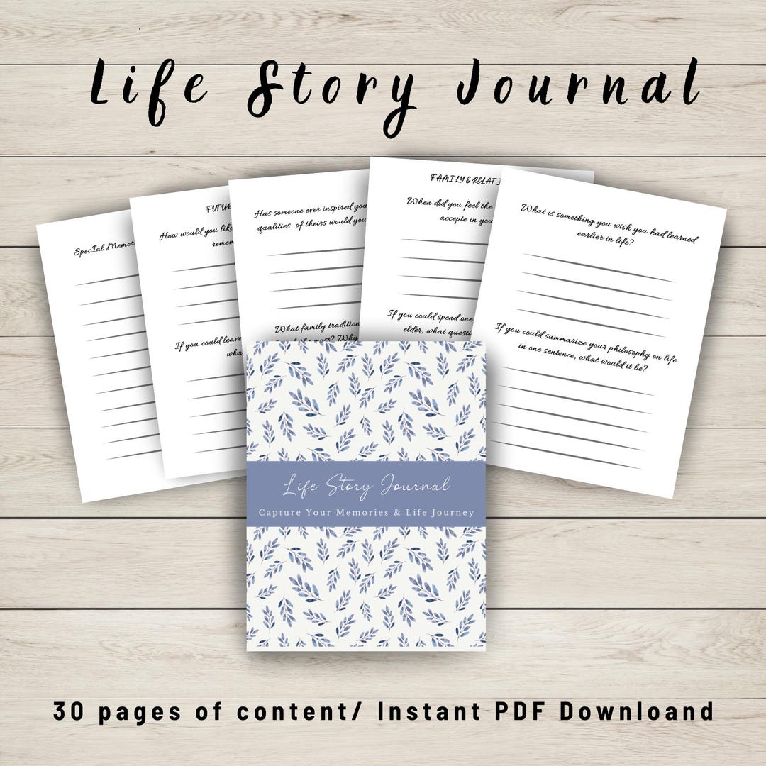 My Life Story Journal, Printable Memory Journal, Legacy-building Diary ...