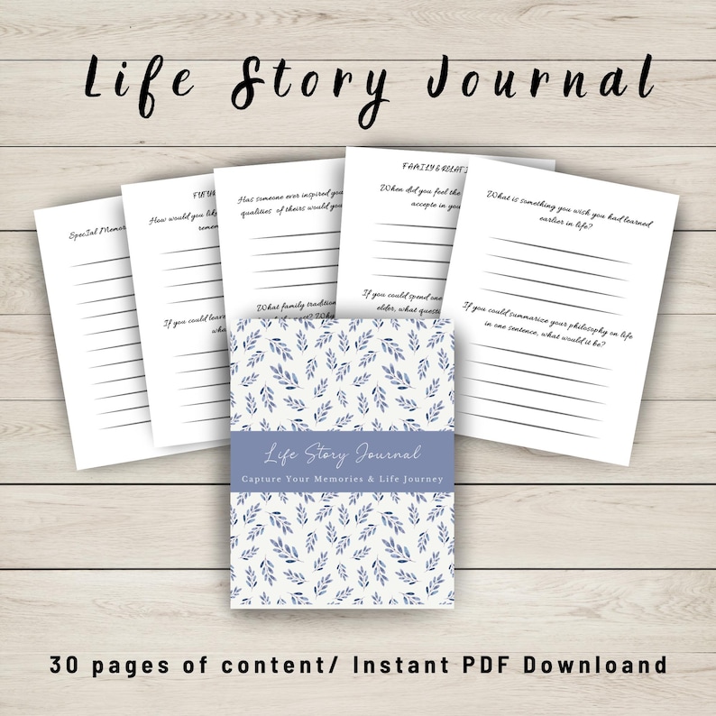 My Life Story Journal, Printable Memory Journal, Legacy-building Diary ...