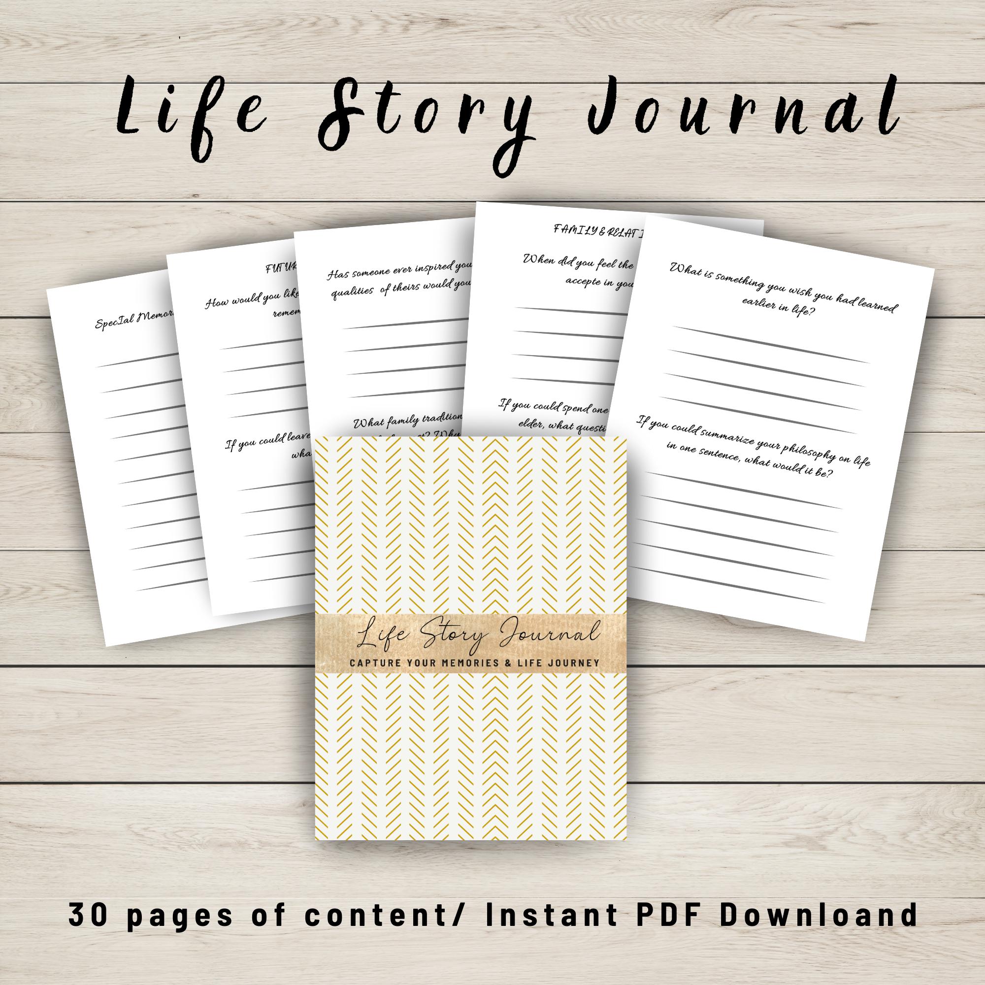 My Life Story Journal, Printable Memory Journal, Legacy-building Diary ...
