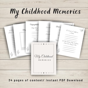Printable Childhood Memory Book | Digital Download | Self-reflection ...