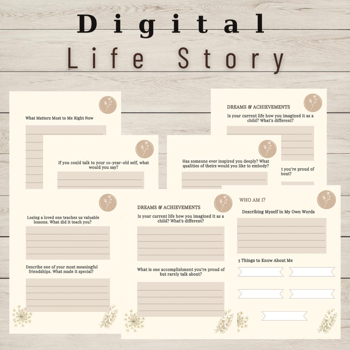 My Life Story Journal, Printable Memory Journal, Legacy-building Diary ...