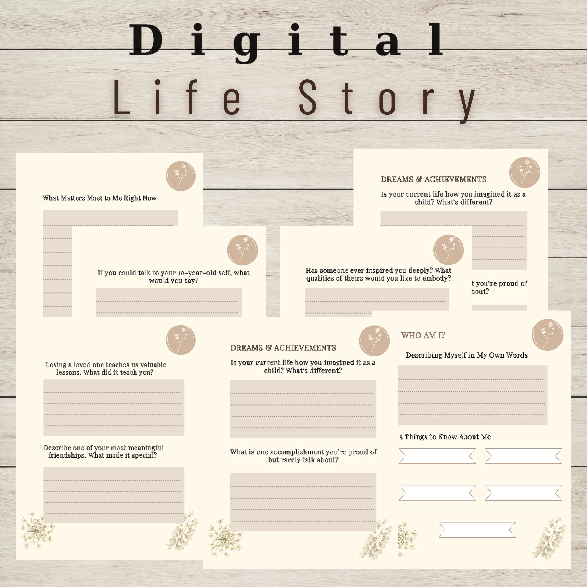 My Life Story Journal, Printable Memory Journal, Legacy-building Diary ...