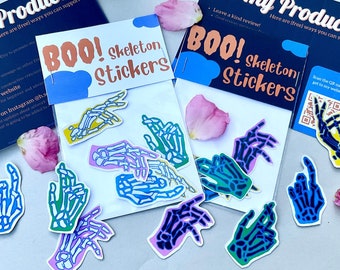 Skeleton Hand Sticker Pack - Etsy