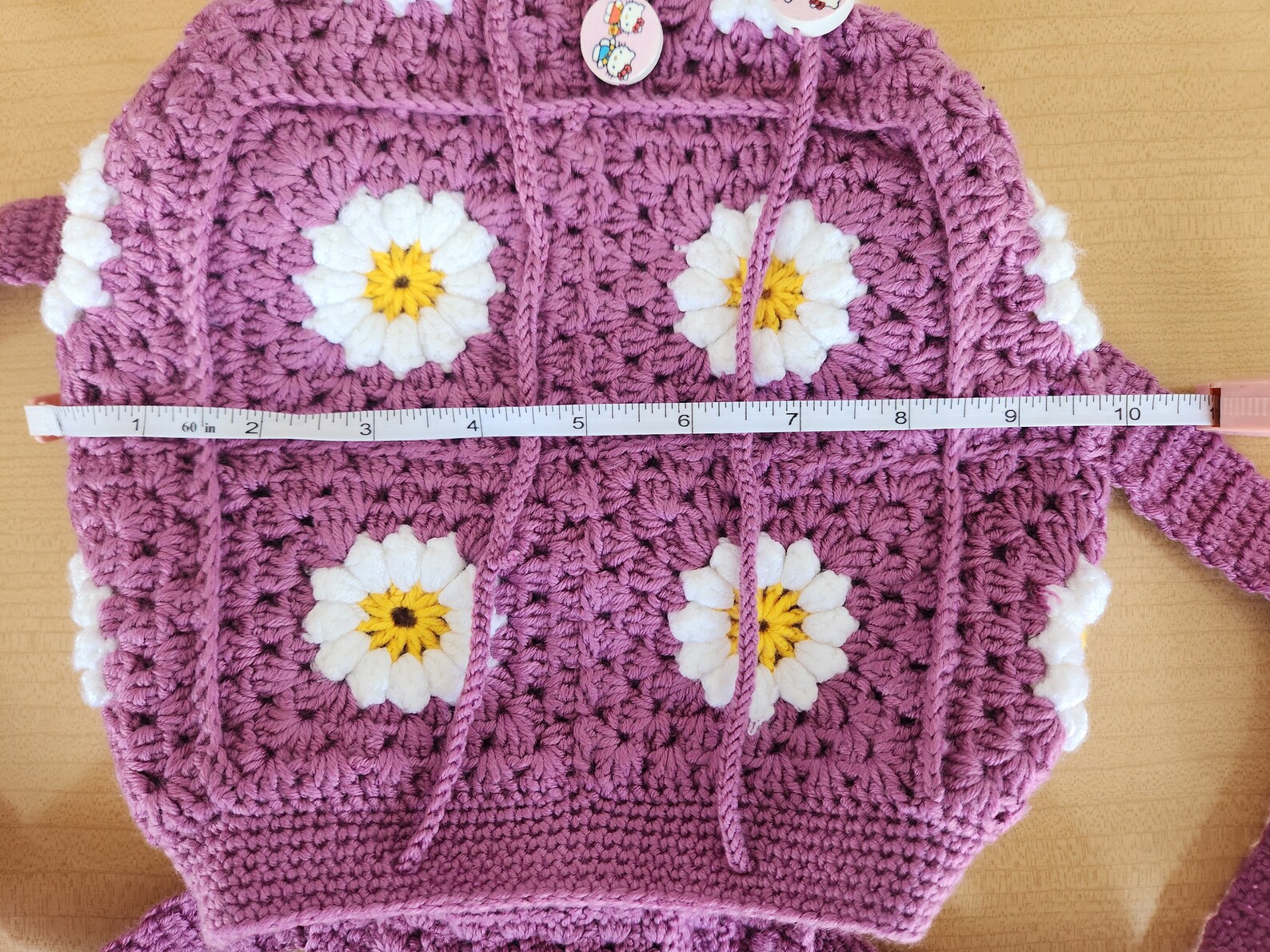 Handmade Crochet Daisy Backpack: Reversible Acrylic Yarn School Bag - Etsy