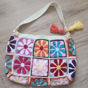 Crochet Bag Handmade, Crochet Bag Tote, Retro Shoulder Bag, Vintage ...