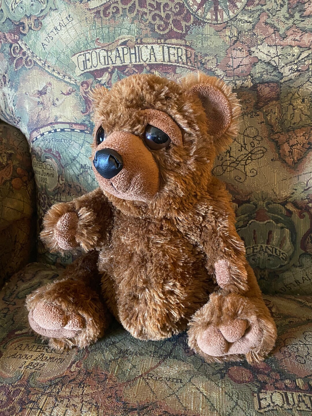 Fancy Zoo Brown Bear Plush Stuffed Animal 12 Sitting - Etsy
