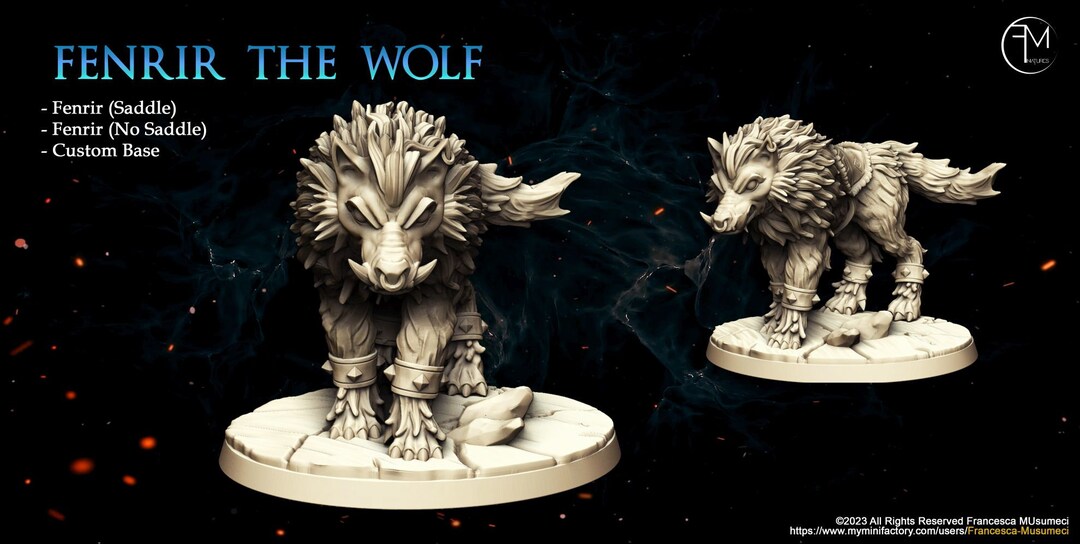 FENRIR the GIANT WOLF Unpainted 28mm/32mm Miniature for D&D - Etsy