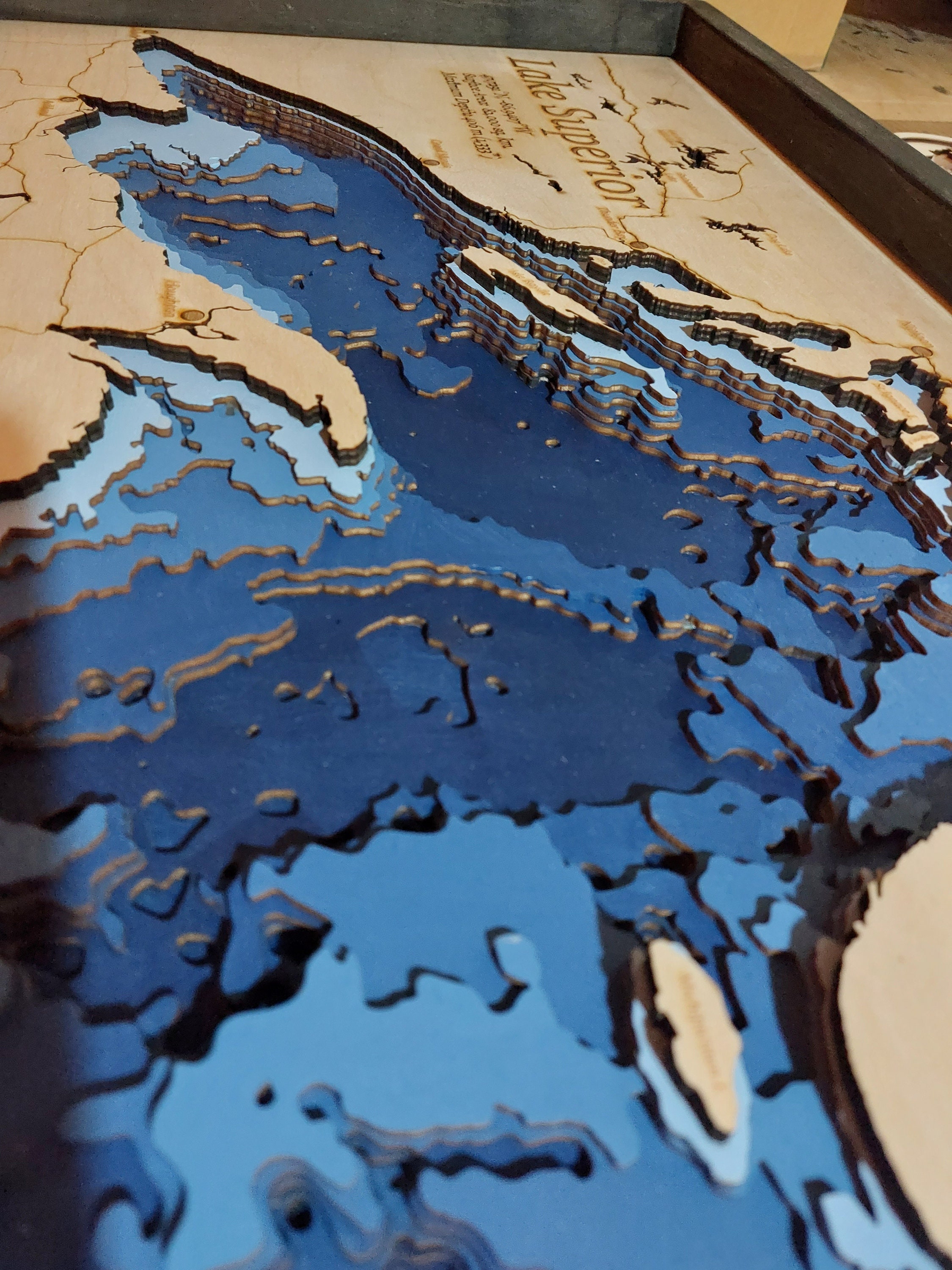 Lake Superior Depth/bathymetric Map/chart - Etsy