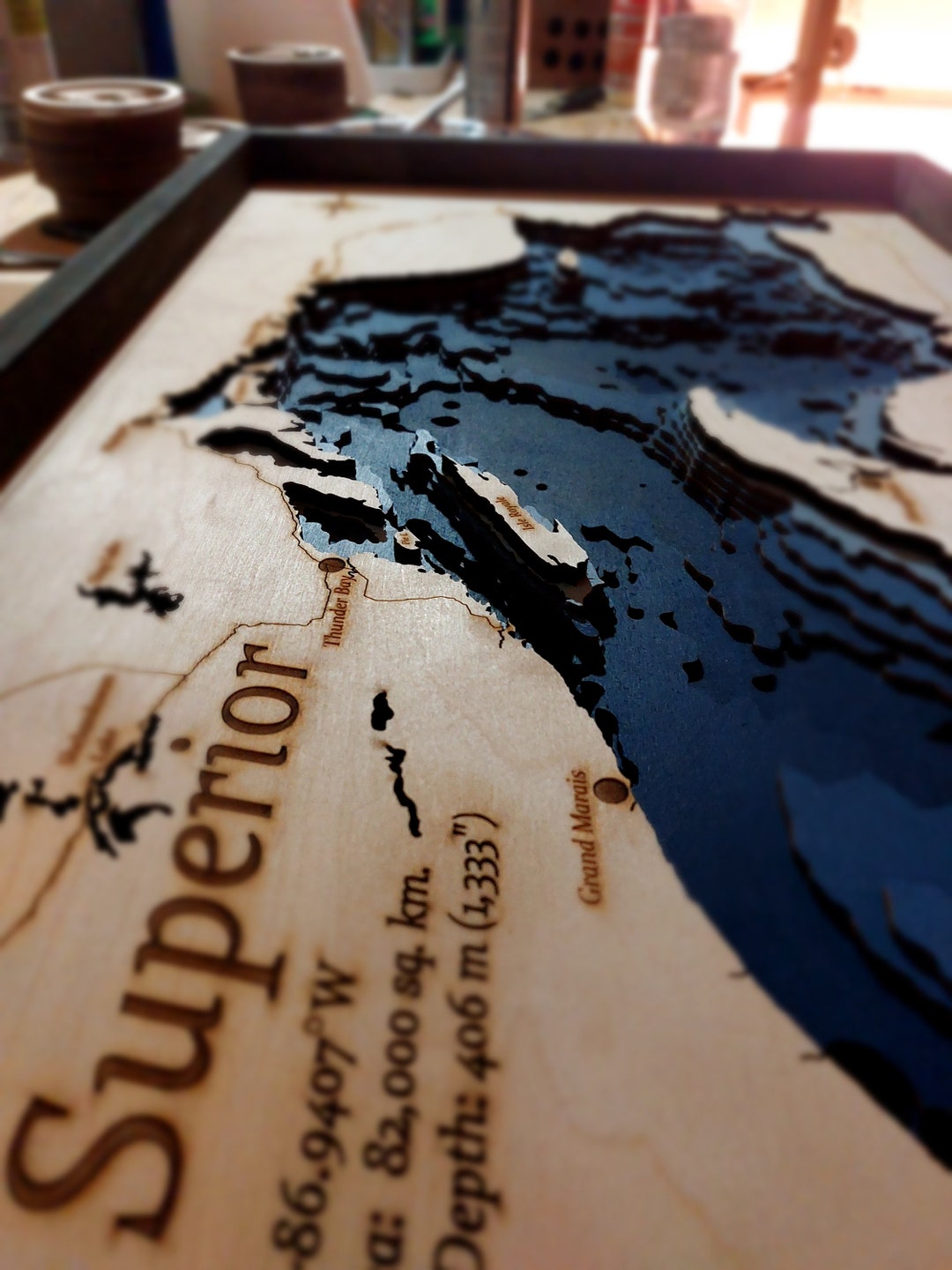 Lake Superior Depth/bathymetric Map/chart - Etsy