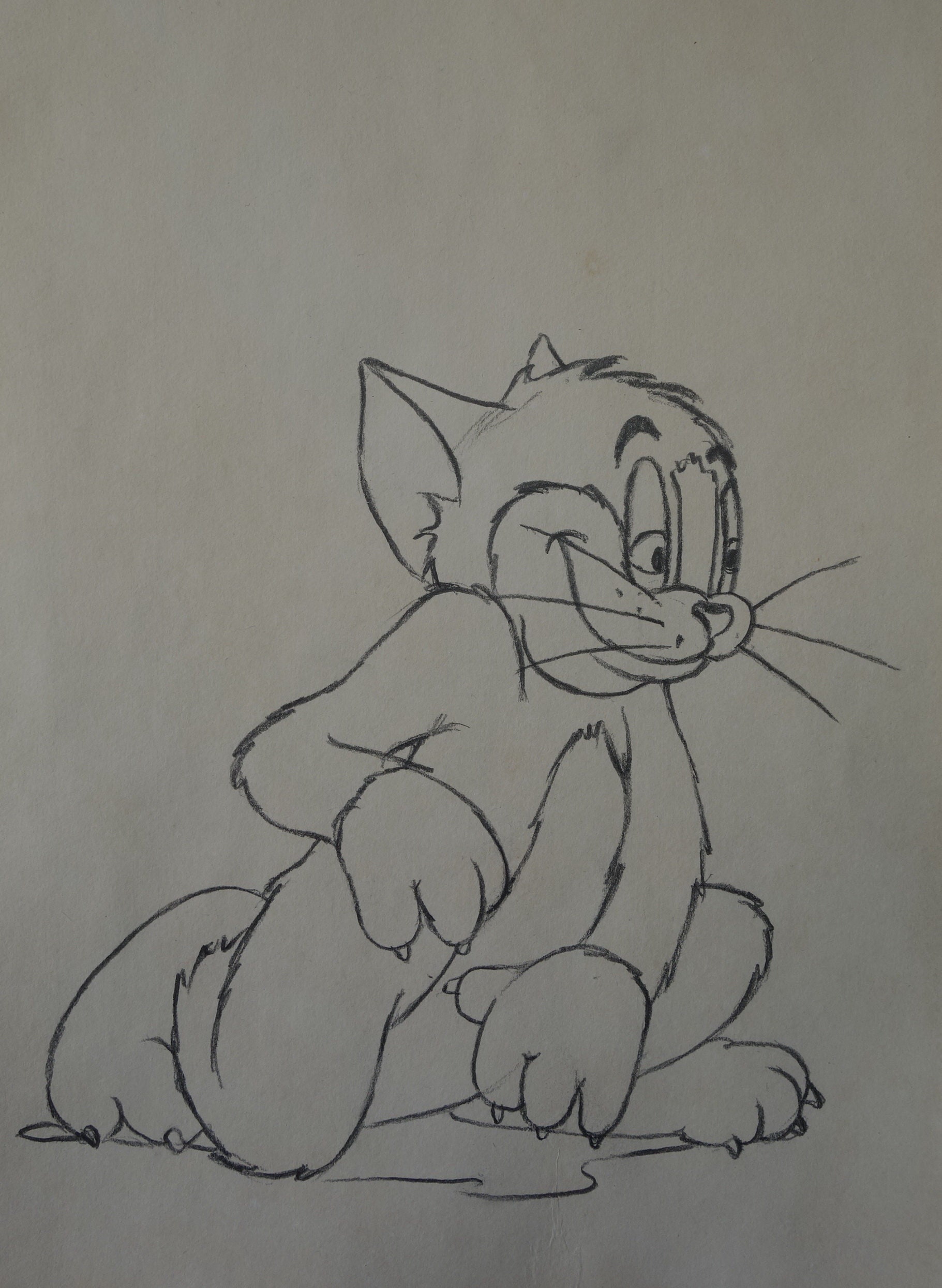 Cartoon Character Study Drawing With Inscription and Stamped - Etsy