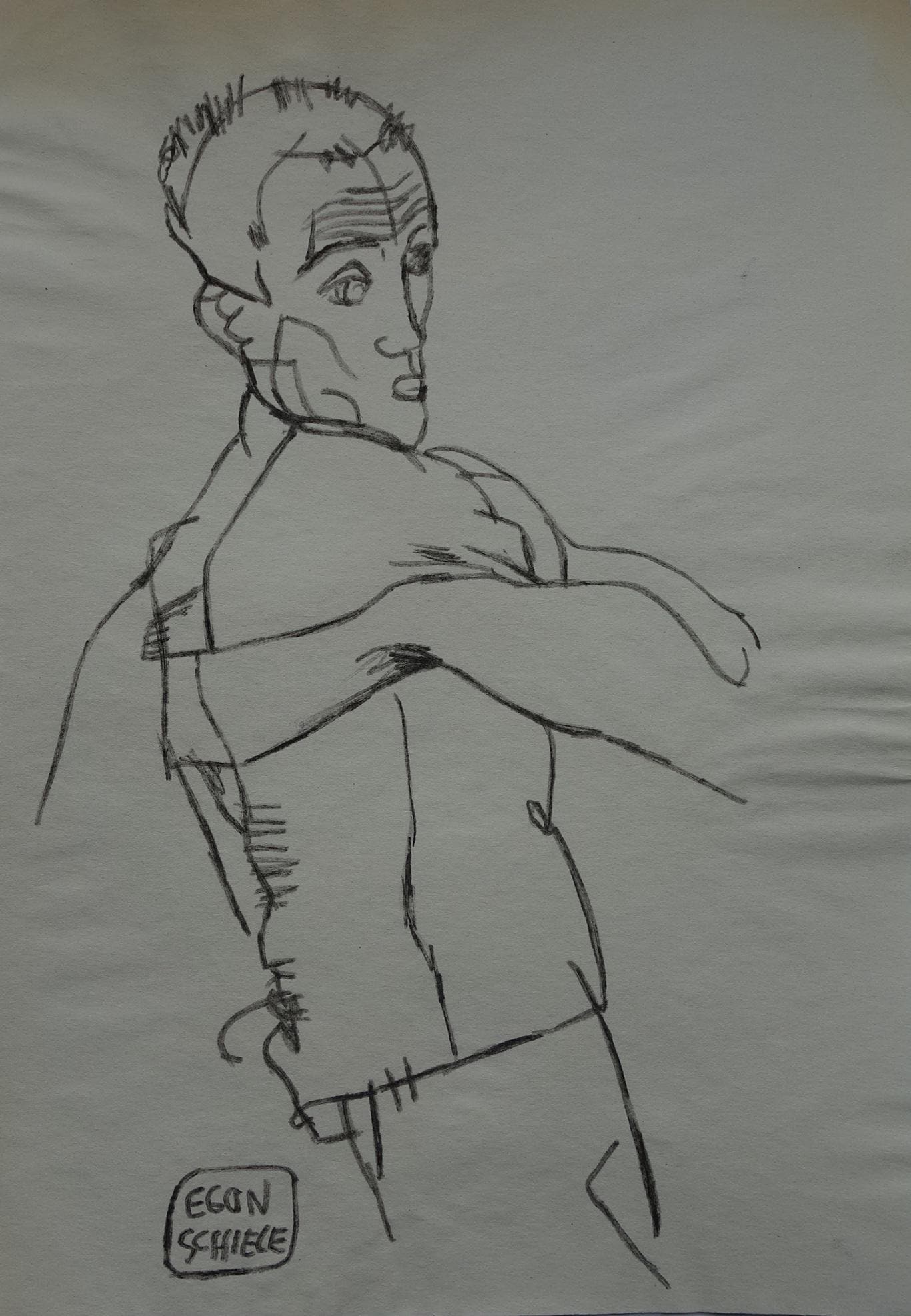 Rare Vintage Drawing With Signature, Inscription, Egon Schiele, and ...