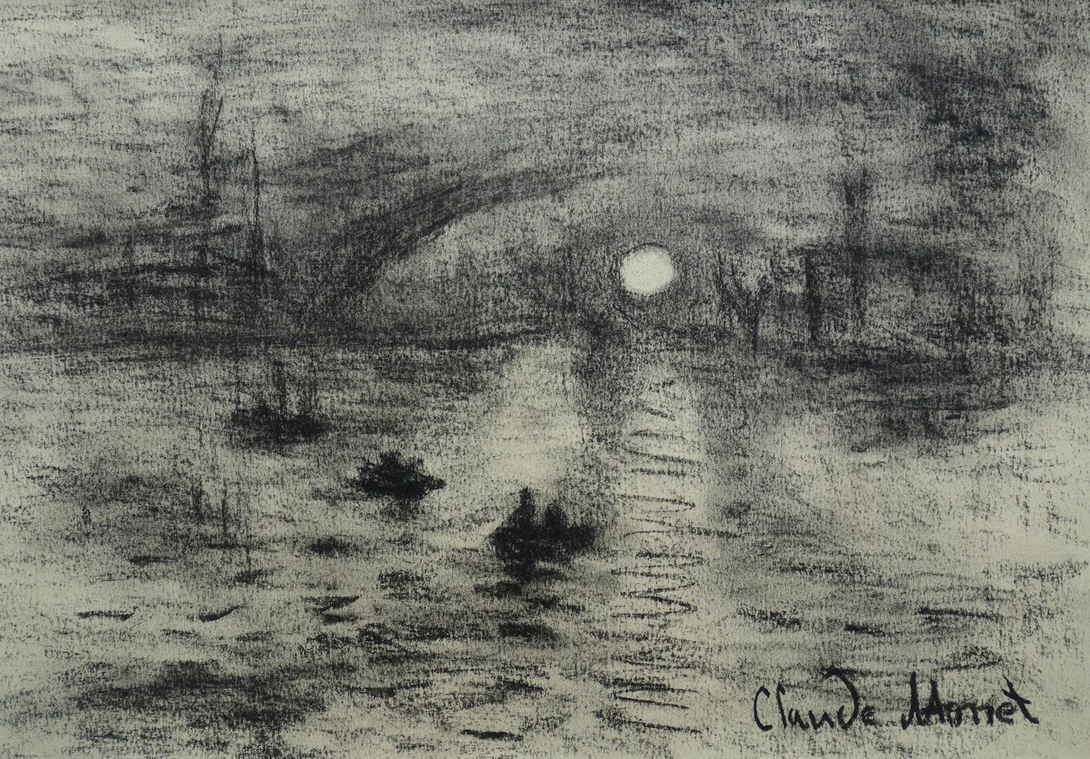 Impressionism Charcoal Drawing - Study (collector / Gallery Stamped on ...