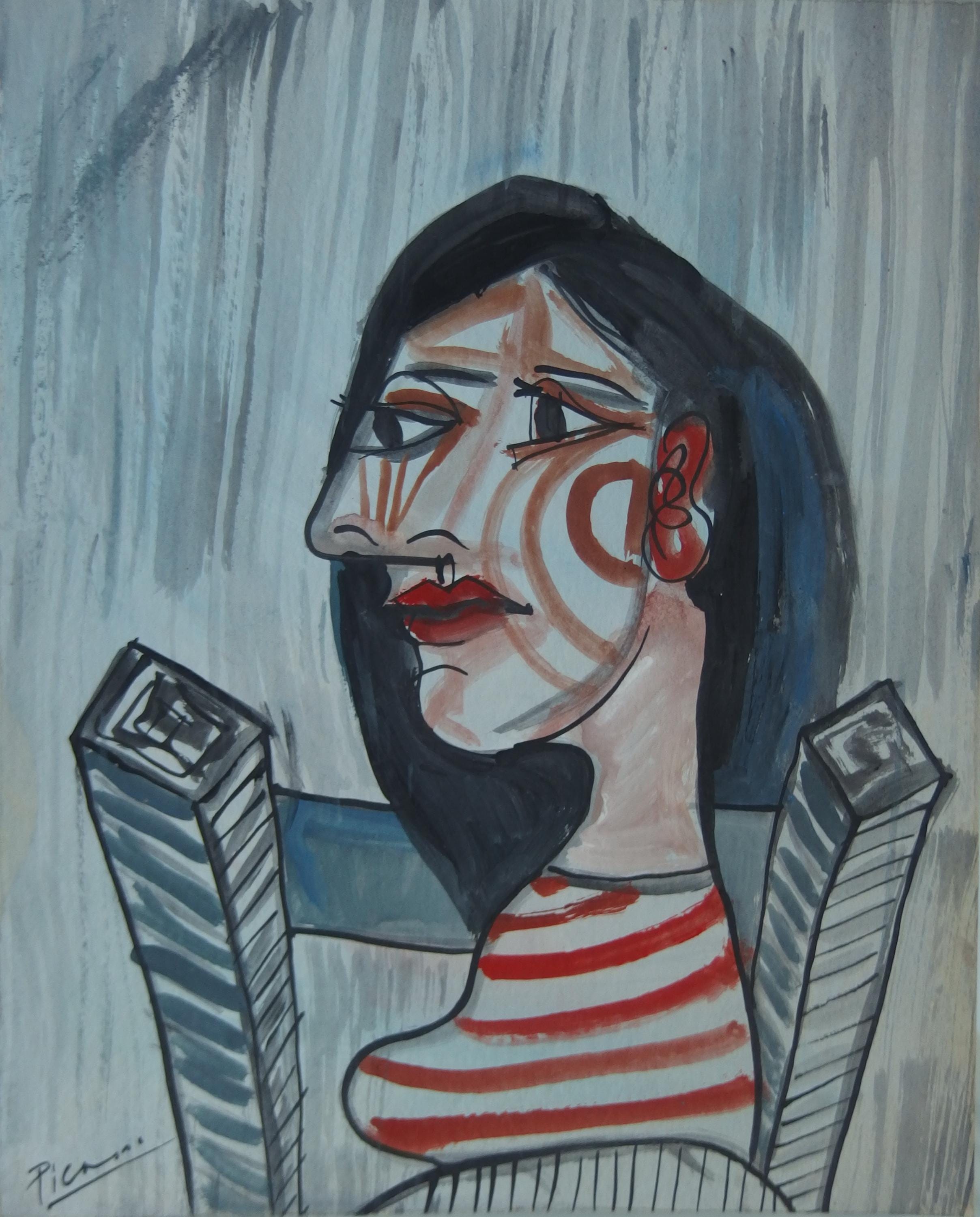Rare Cubist Painting With Signature, Inscription, Pablo Picasso, and ...