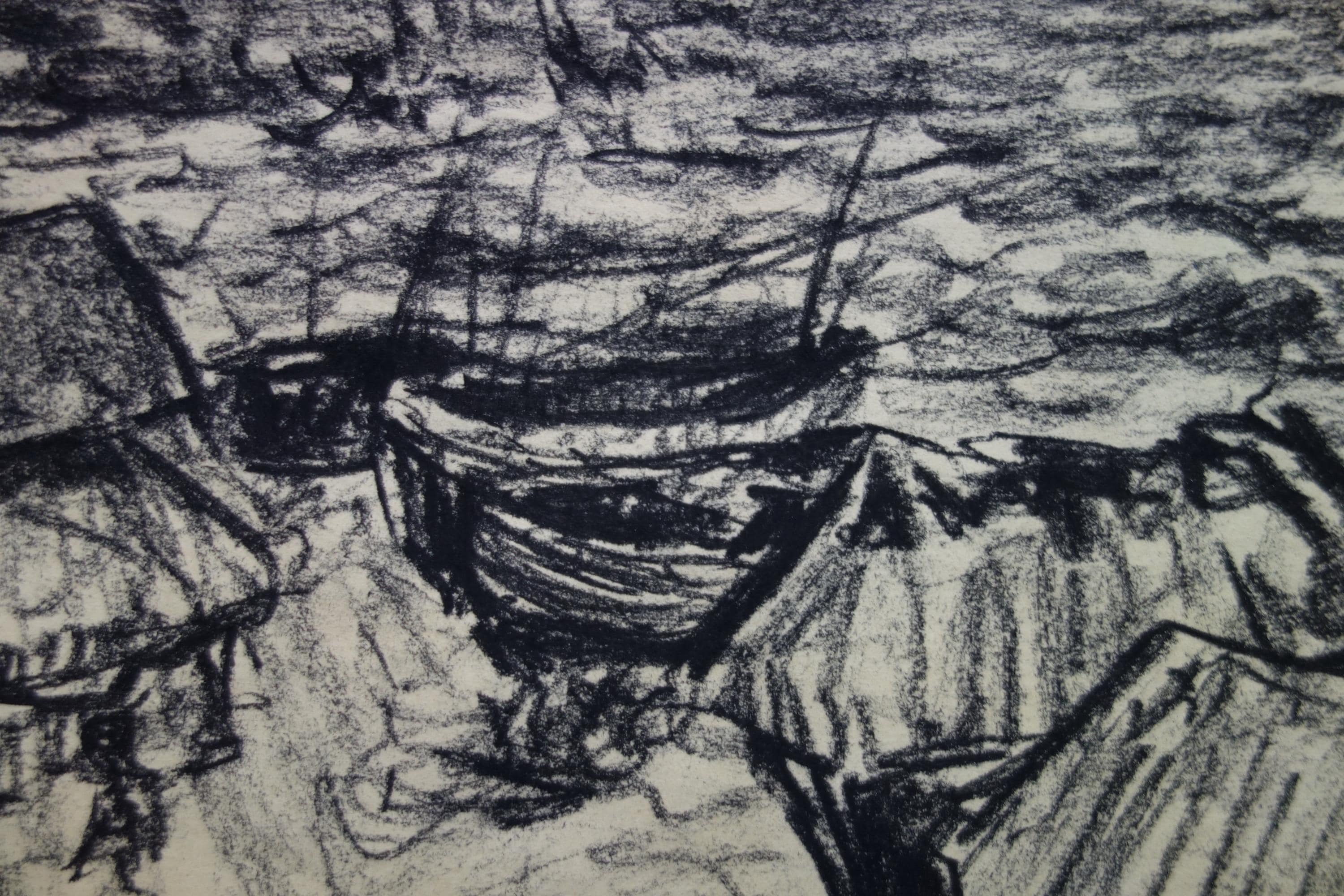 Impressionism Charcoal Drawing Study collector / Gallery Stamped on ...