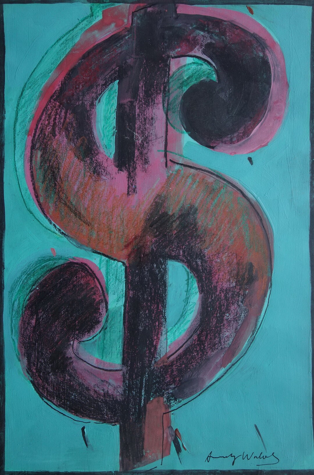 Pop Art Composition - Dollar Sign Painting (collector / Gallery Stamped ...