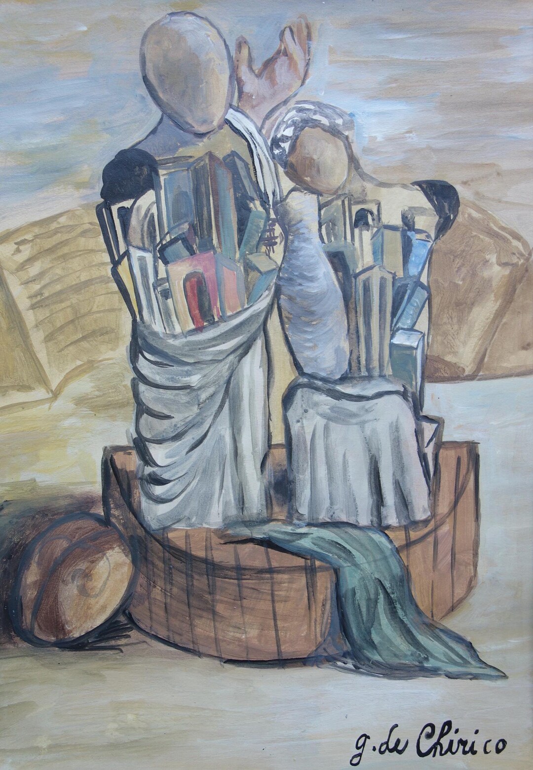 Rare Surrealist Painting With Signature, Inscription, Giorgio De ...