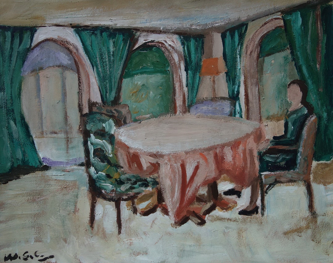 Modernist Painting WSC (collector / Gallery Stamped on Verso) With ...