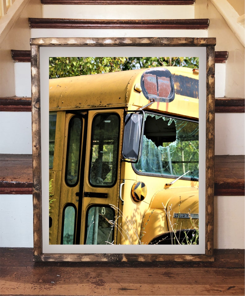Abandoned School Bus, Digital Art Print - Etsy