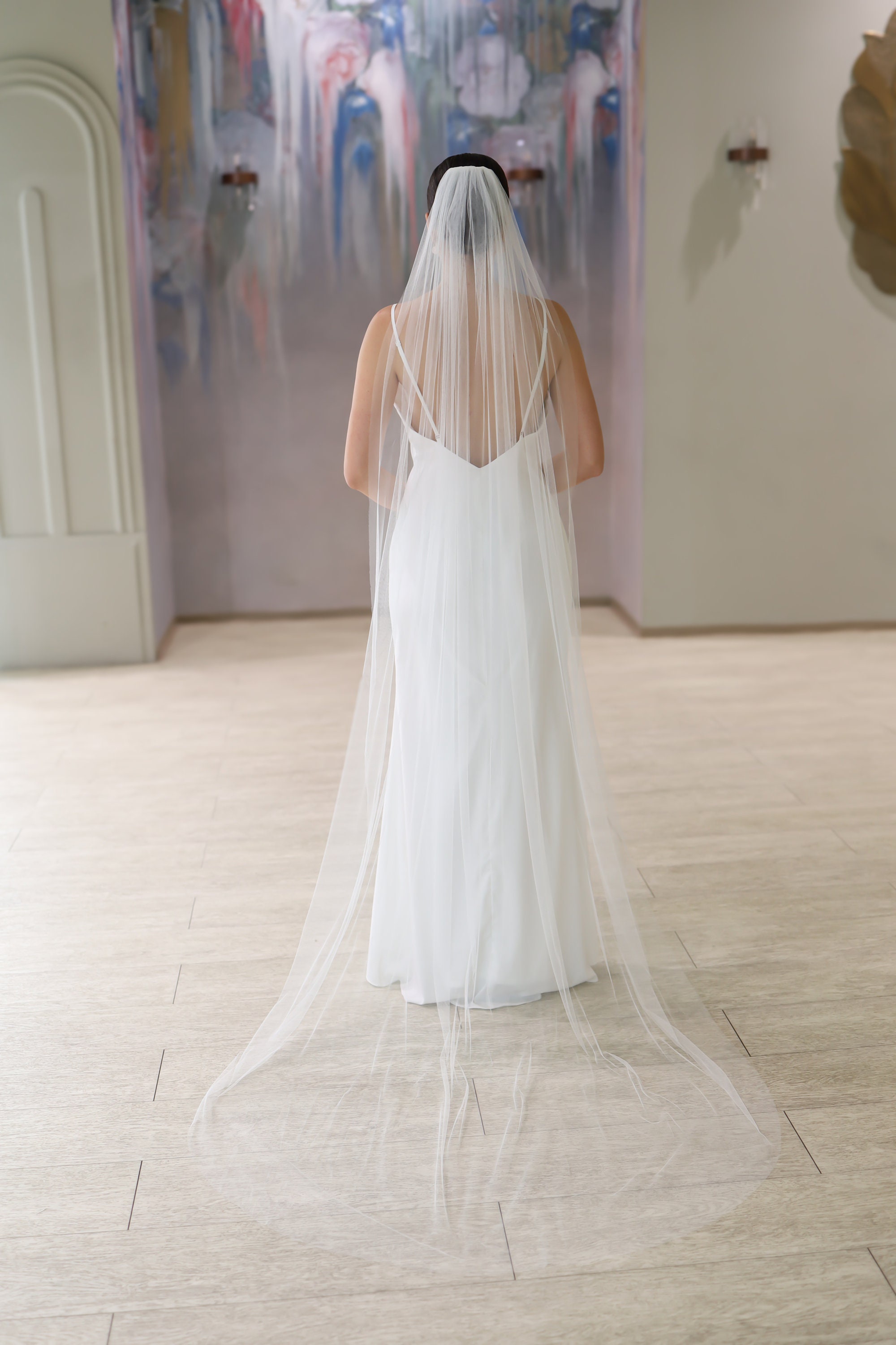 Soft Wedding Veil, One Tier Bridal Veil, Long Plain Wedding Veil ...