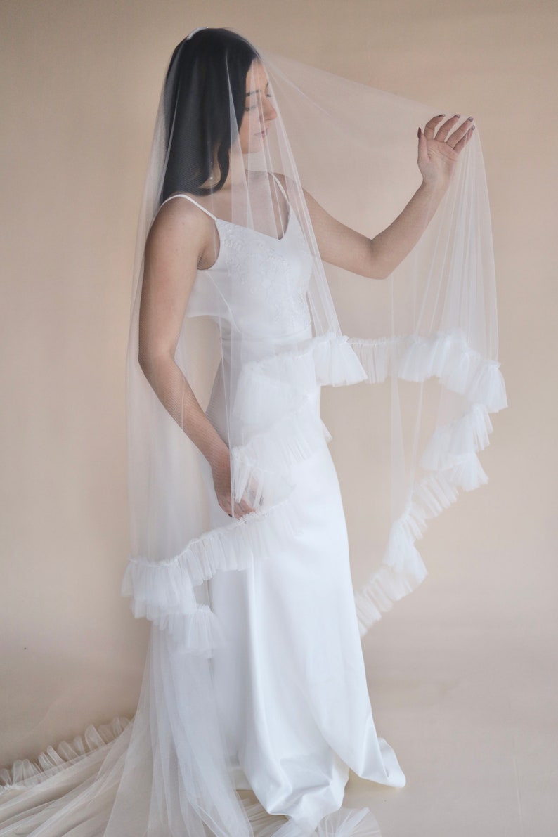 Ruffle Veil Ruffled Edge Veil Veil With Ruffles Frill - Etsy