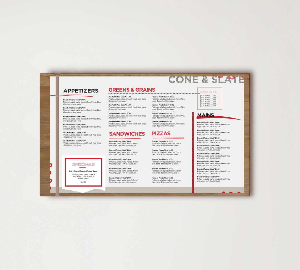 Trendy Restaurant Menu/ DIY Restaurant Menu, Editable Menu Template ...