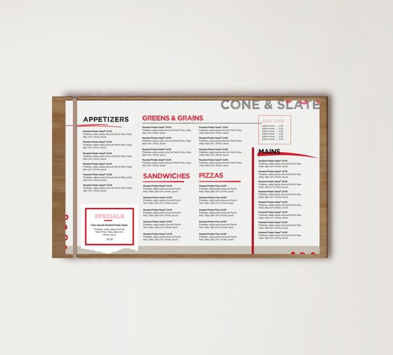 Trendy Restaurant Menu/ DIY Restaurant Menu Editable Menu | Etsy