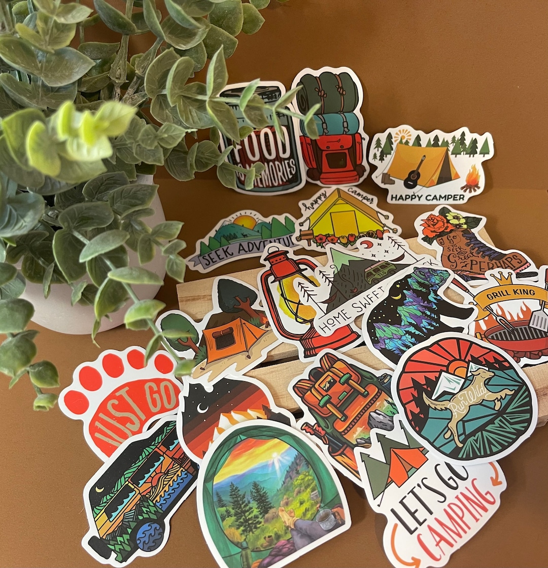 Camping Vinyl Sticker Packs - Etsy