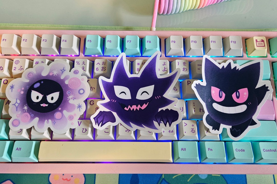GASTLY, HAUNTER & GENGAR Ghost Pokemon Transparent Vinyl Stickers - Etsy