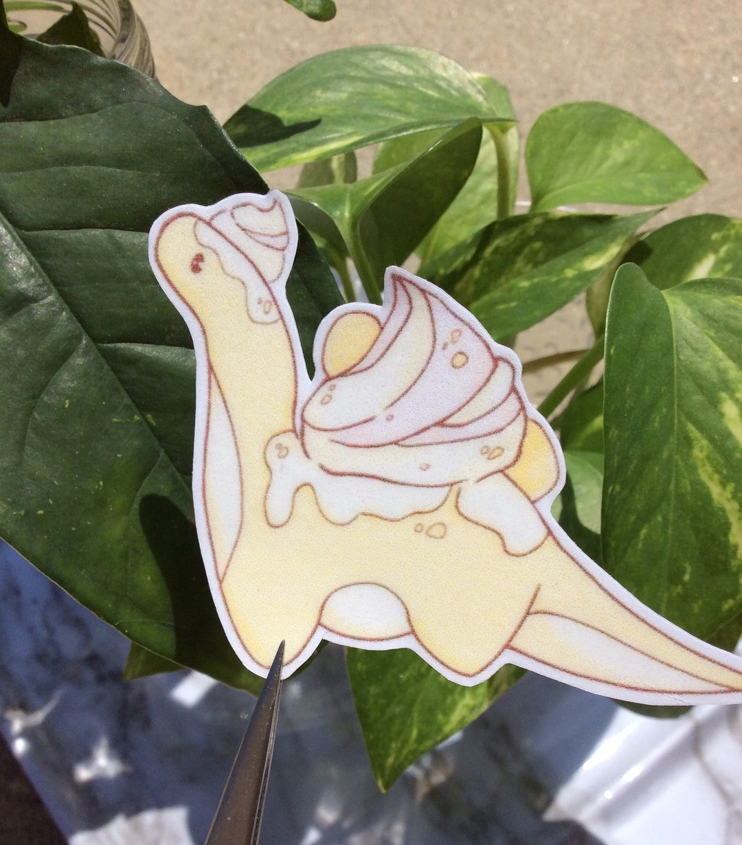 Dessert Dino: Brontosaurus Banana Pudding, Vinyl Sticker Series - Etsy
