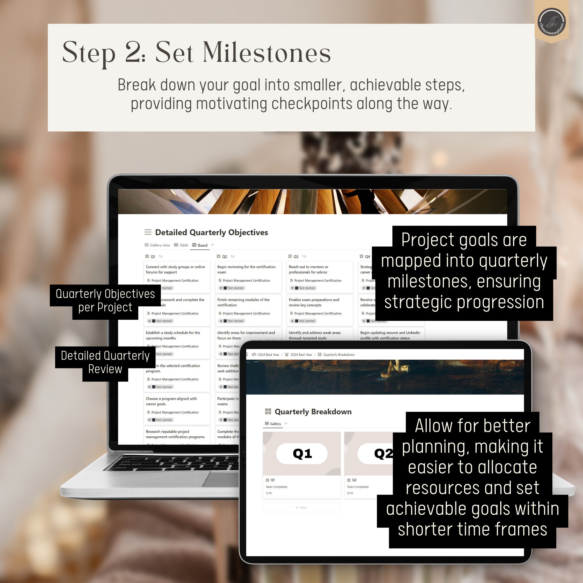 Notion 4 Step Goal Planning Template | Notion Smart Goal Setting Planner 4 Step Goal Planning ...
