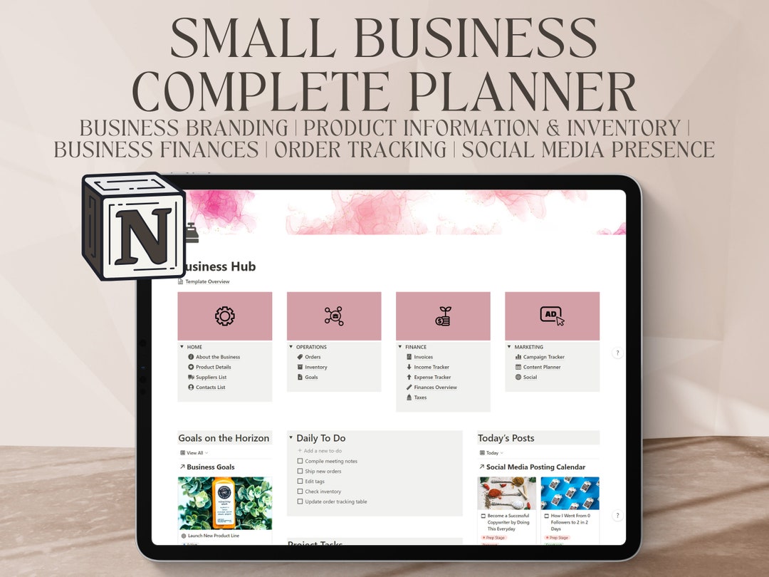 Notion Template Small Business Tracker | Notion Dashboard for Small ...