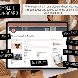 Notion Template Ultimate Productivity | Notion Dashboard for Task ...